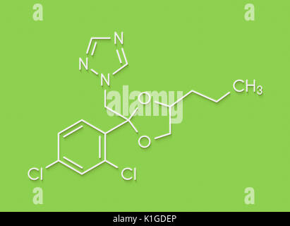 Propiconazole antifungal molecule (triazole class). Stylized skeletal ...