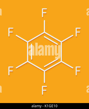 Hexafluorobenzene molecule. Skeletal formula Stock Photo - Alamy