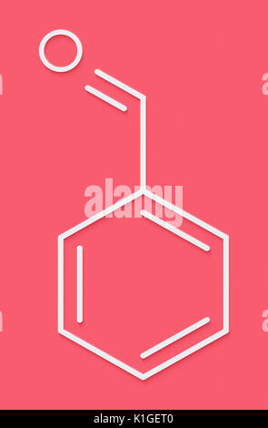 Benzaldehyde bitter almond odor molecule. Skeletal formula Stock Photo ...