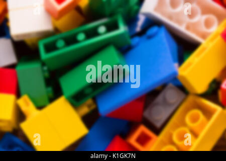 blurred red lego background. many colorful details Stock Photo - Alamy