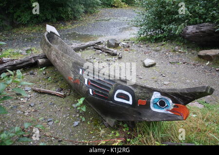 Totems at Totem Bight State Historical Park in Ketchikan, Alaska, USA ...