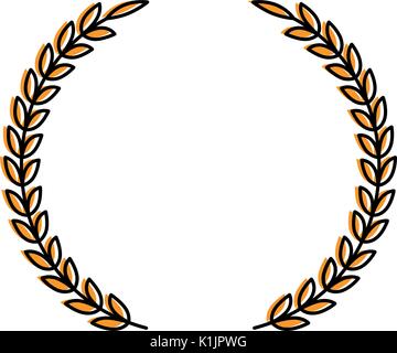 wreath of leaves icon over white background vector illustration Stock ...