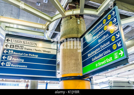 Megabus Buses in Union Station Bus Terminal, Washington DC Stock Photo ...