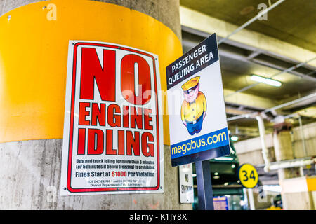 Megabus Buses in Union Station Bus Terminal, Washington DC Stock Photo ...