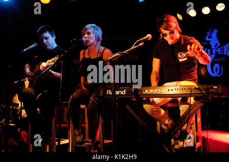 (L-R) Chad Petree,Sisely Treasure Jeremy Dawson Shiny Toy Guns performs ...
