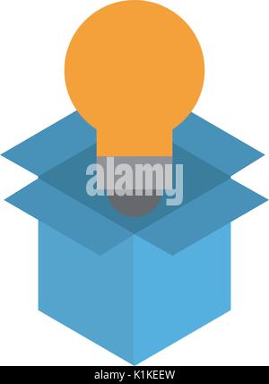 regular lightbulb coming out of box icon image vector illustration ...