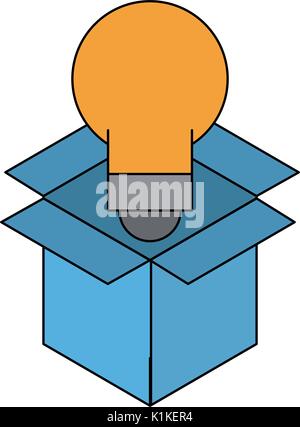 regular lightbulb coming out of box icon image vector illustration ...