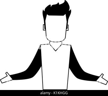 man with open arms avatar icon image vector illustration design blue ...