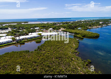 USA Florida Keys Aerial view of Channel Five Bridge near Islamorada ...