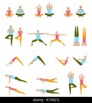 set woman practice exercise balance position Stock Vector Image & Art ...
