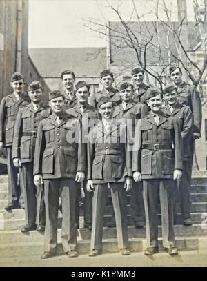1940s 8 MEN IN UNIFORM STANDING IN ROW MILITARY UNIFORM ARMY ROTC Stock ...