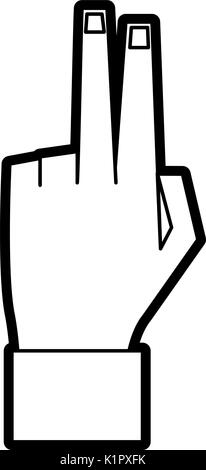 flat line uncolored hand over white background vector illustration ...