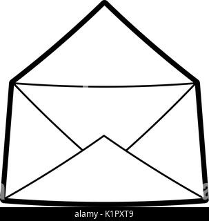 Flat line uncolored card over white background vector illustration ...