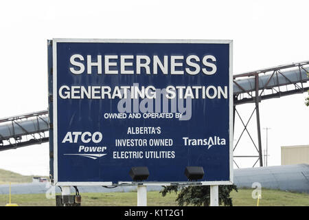 Hanna, Alberta, Canada. 31st Aug, 2016. Piles of coal used to power the ...