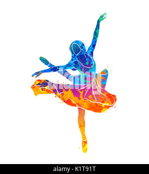 Dancing Colorful Girl Splash Paint Dance Banner Stock Photo - Alamy