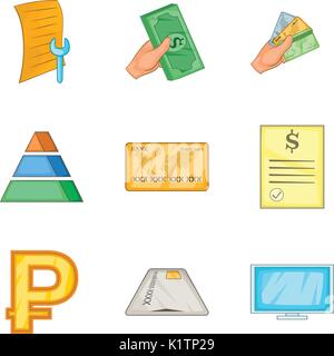 Cash contribution icons set, cartoon style Stock Vector Image & Art - Alamy