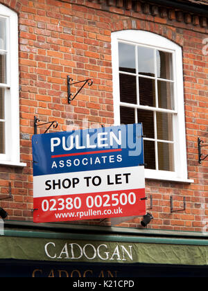 Pullen Associates shop to let advertising sign over vacant retail ...
