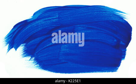 A blue paint dab on a white paper. Artistic element Stock Photo - Alamy