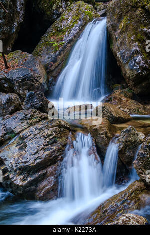 Small waterfall at Hell (Pekel) gorge near Ljubljana, Slovenia Stock ...
