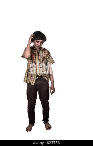 Portrait of asian zombie man with confused expression standing Stock ...