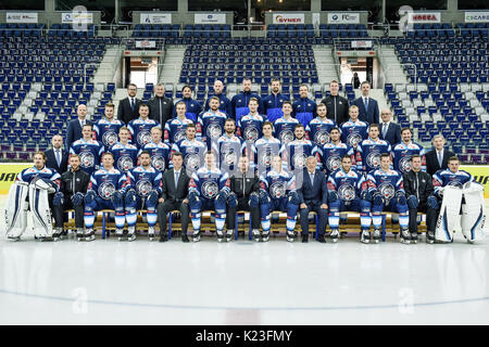 Czech ice hockey team Bili Tygri Liberec pose for family photo prior to ...