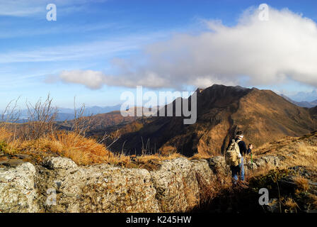 WWI Italian front, Carnic Alps, Avostanis mountain. An Italian trench ...