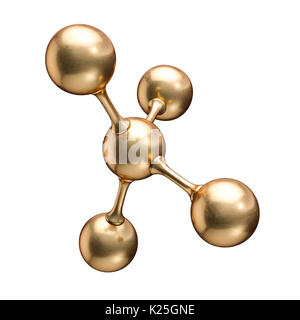 Illustration, Gold Molecule isolated white background Stock Photo - Alamy