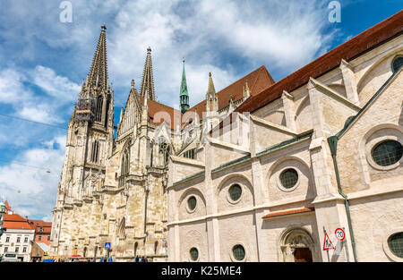 Beautiful view of the Regensburg Cathedral ( St. Peter's Cathedral) on ...