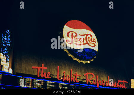1950s NIGHT AT TIMES SQUARE MANHATTAN NEON SIGNS ADS FOR PEPSI AND ...