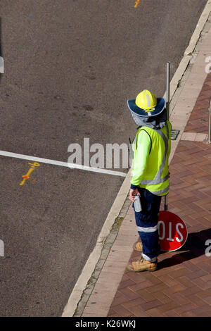 Road Construction Traffic Controller in the City Stock Photo - Alamy