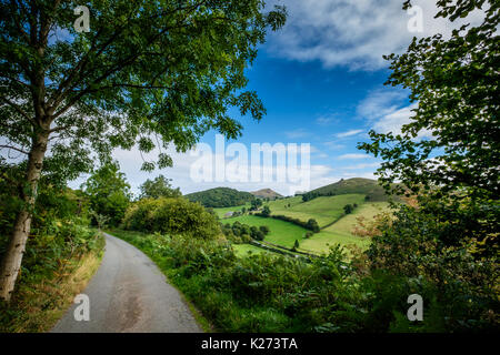 Ragdon Lane with Hope Bowdler, Helmeth and Caer Caradoc Hills, near ...