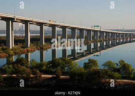 Construction of bridge over the Houston ship channel. USA Stock Photo ...