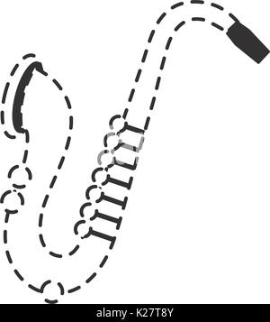 saxophone instrument icon over white background vector illustration ...