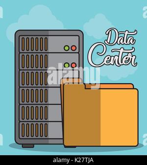 data center cabinet icon over blue background colorful design vector ...