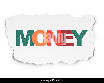 Banking concept: Money on Torn Paper background Stock Photo - Alamy