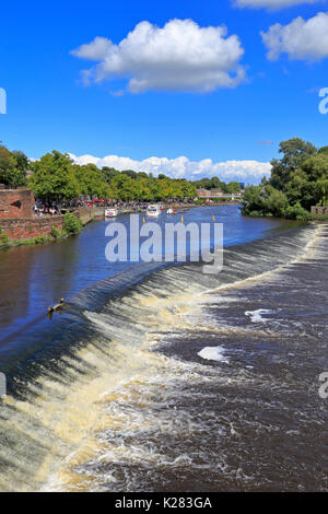 Chester Weir, River Dee, Chester, Cheshire, England, UK, GB Stock Photo ...