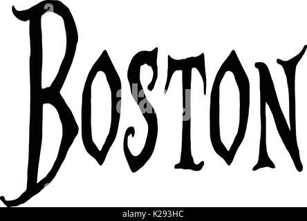 Boston text sign illuatration on white background Stock Vector Image ...