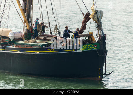 Thames Barge 'Pudge' Preparing to Start 54th Annual Barge Match off ...