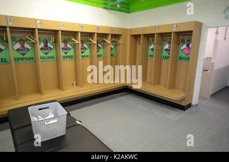 A general view of the dressing room at The New Lawn, home of Forest ...