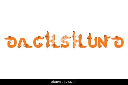 Dog font. Dachshund alphabet. Lettering home animal. ABC pet Stock ...