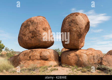 Granite boulders formed millions of years ago in the Devils Marbles ...