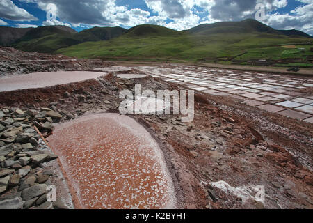 Traditional production of salt, Nangqian County, Qinghai Province ...