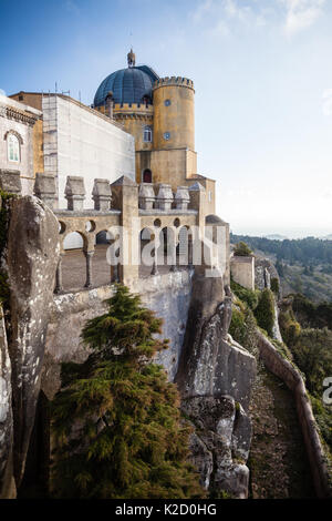 Windows and balcony of National Palace of Sintra - Sintra, Portugal ...