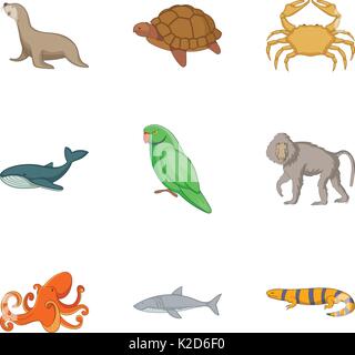 Inhabitant icons set, cartoon style Stock Vector Image & Art - Alamy