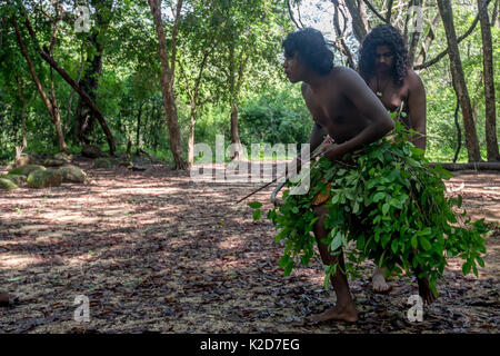 DABANA, SRI LANKA - CIRCA DECEMBER 2016: Vedda men tribal drawings and ...