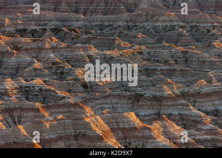 Sandstone striations and erosional features, Badlands National Park ...