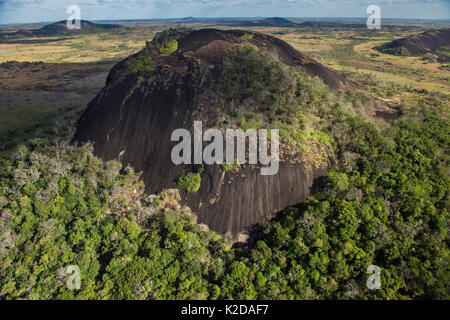 Granite outcrops on South Rupununi savanna, Guyana, South America Stock ...