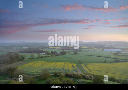 The view over the Blackmore Vale from Hambledon Hill in Dorset Stock ...