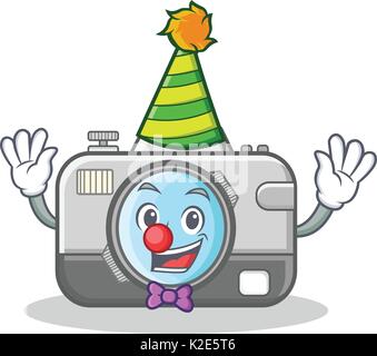 Cute and funny Clown digital camera cartoon character mascot style ...