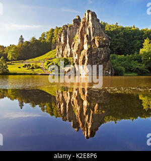 Extern stones, Externsteine, sandstone formation, Teutoburg Forest ...